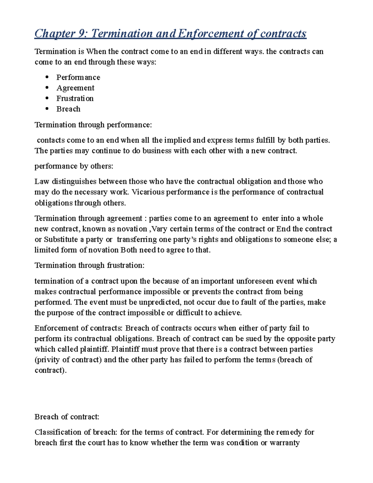 Chapter 9 & 24 - Business Law (Custom Text for UNSW Business, TABL1710 ...