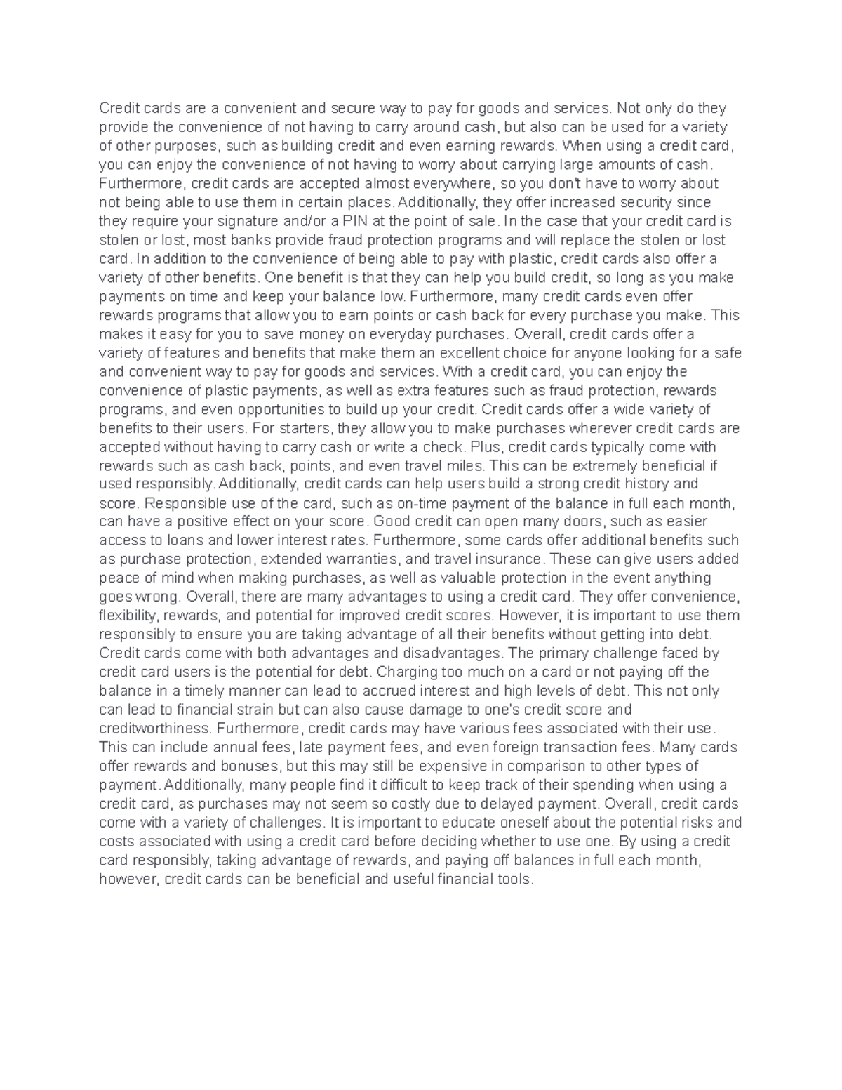 EP 21 - INFORMATIVE - Credit cards are a convenient and secure way to ...