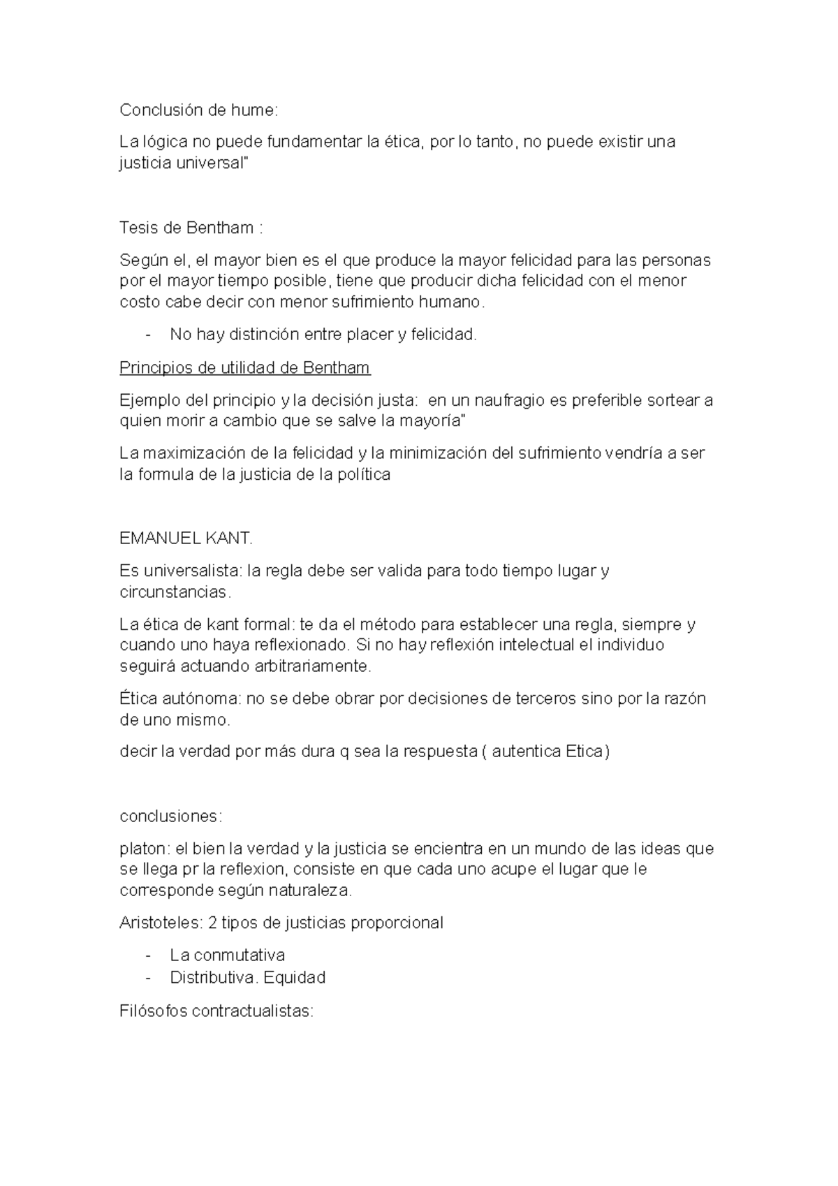 Filosofia del derecho - DSDSDSDS - Conclusión de hume: La lógica no ...