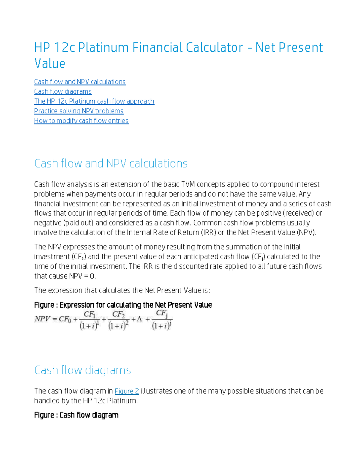 Net-Present-Value - HP 12c Financial Calculator - HP 12c Platinum Financial Calculator - Net ...