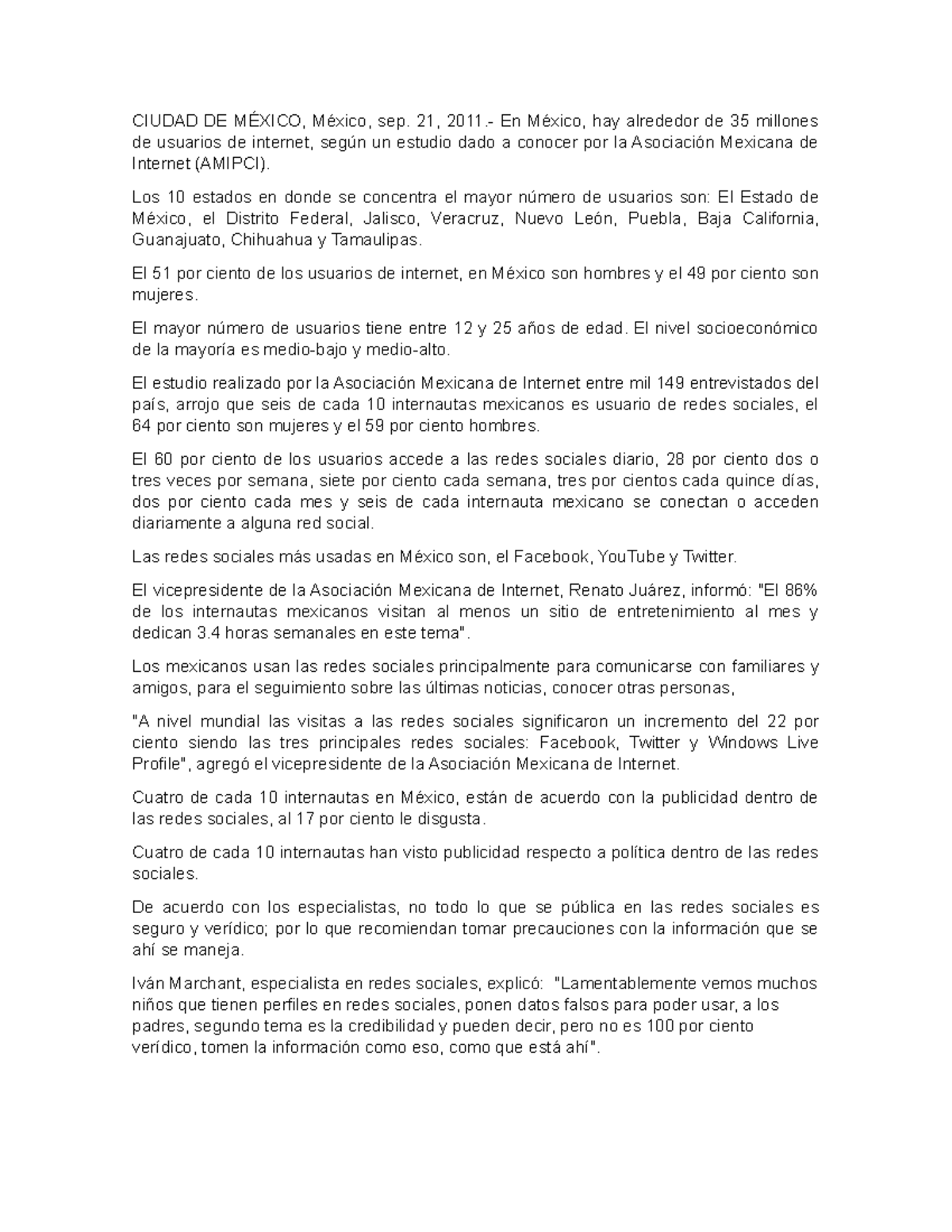 INtegradoa Texto 2 - aaaaaaaaaaaaa - CIUDAD DE MÉXICO, México, sep. 21 ...