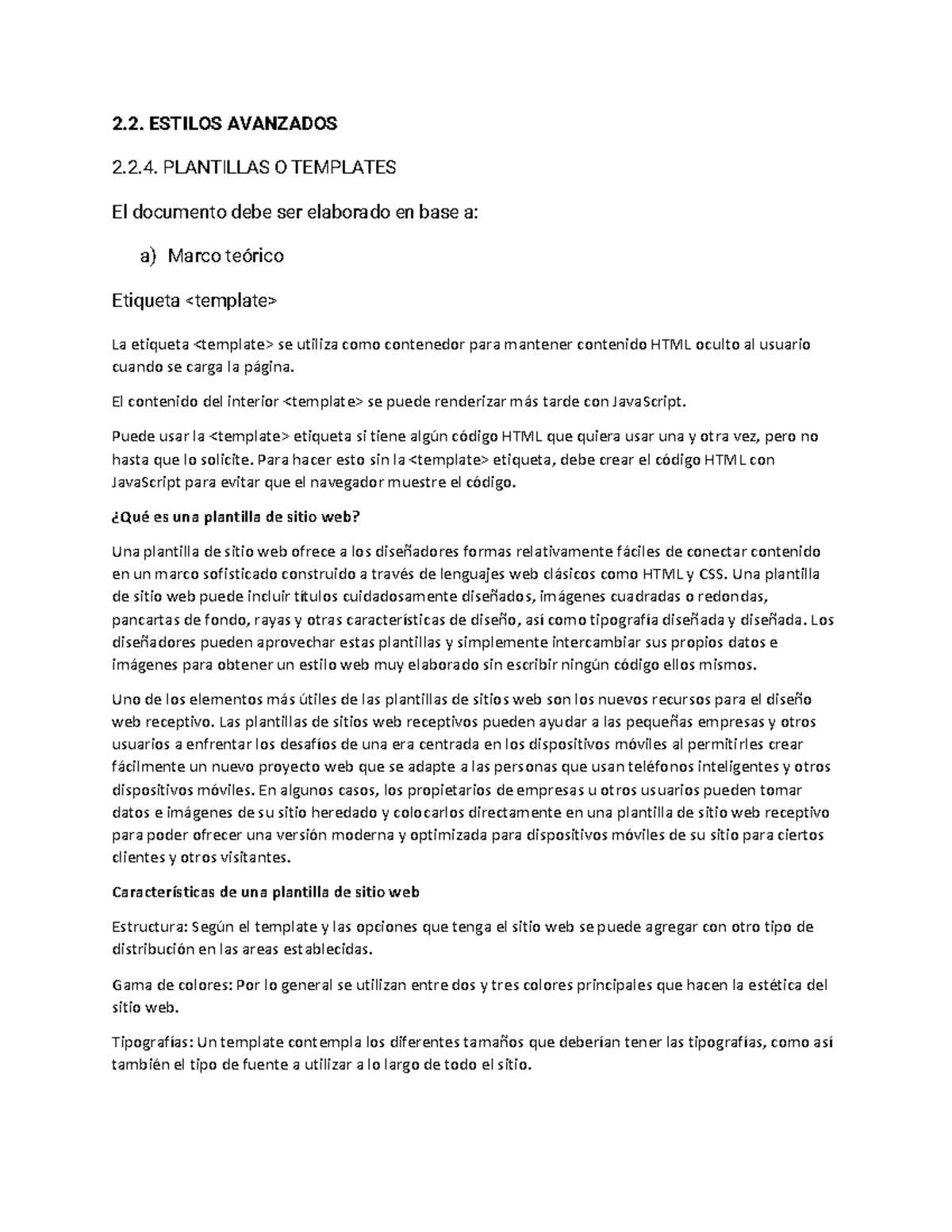 Foro - foro - 2. ESTILOS AVANZADOS 2.2. PLANTILLAS O TEMPLATES El ...