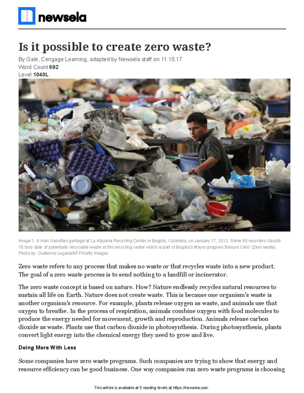 Sustainable-living-zero-waste-37393-article and quiz-1 - Is it possible ...