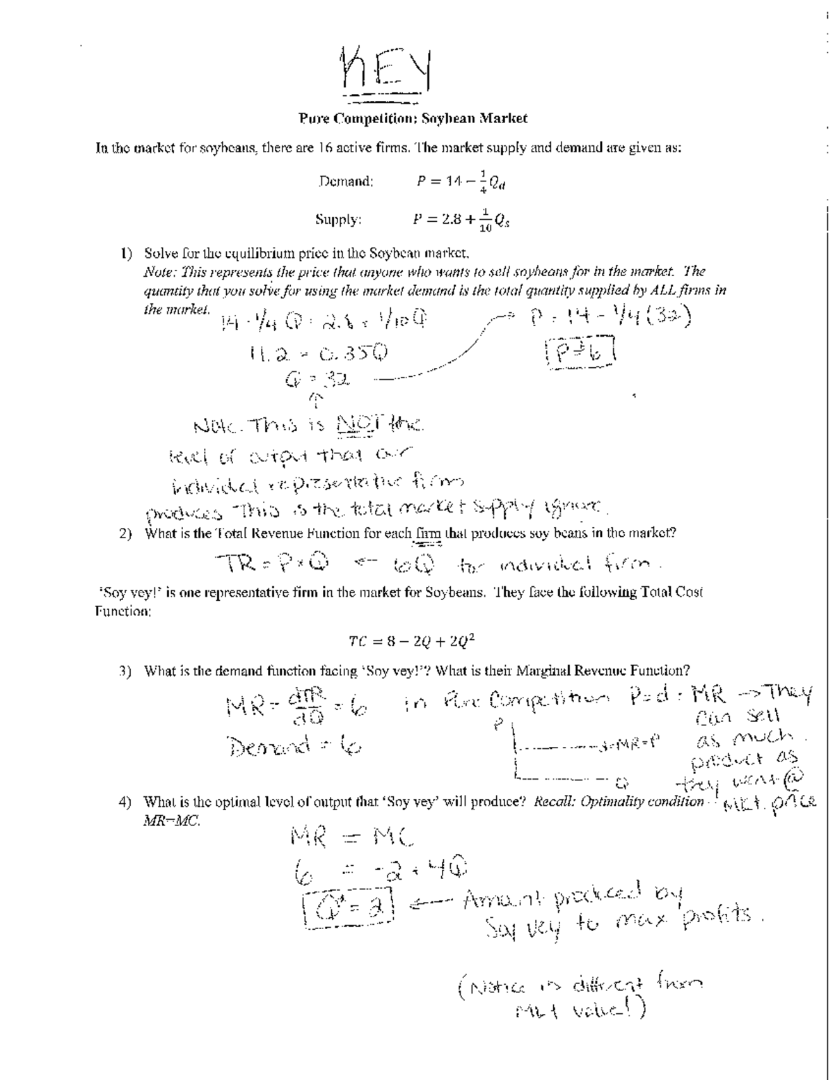 Answer Key For Perfect Competition And Monopolistic Competition