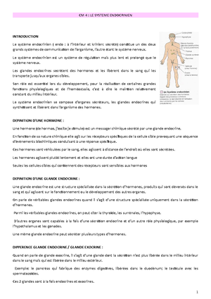 CM1 intro à la physiologie de l'effort - PHYSIOLOGIE DE L’EFFORT CM Plan du cours : 1 ...
