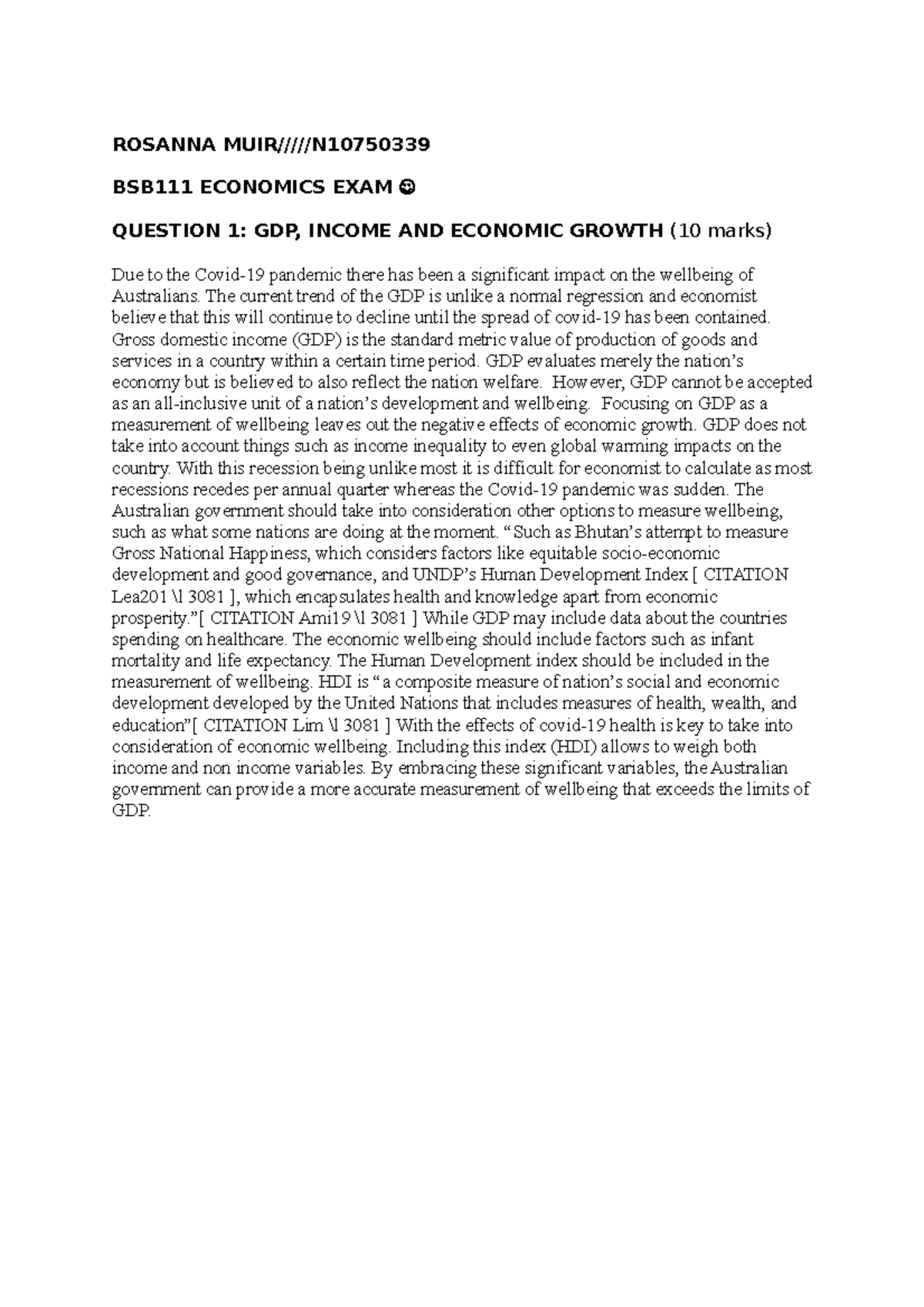 Eco Exam 2021 - the eco exam notes - ROSANNA MUIR/////N BSB111 ...