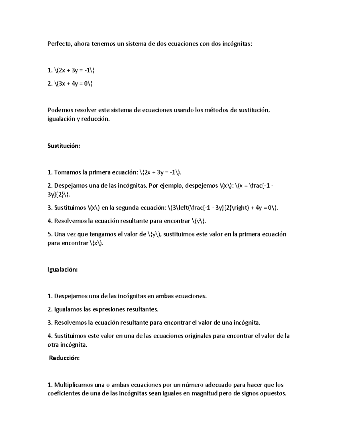 Unidad 3. Actividad 1 Sistemas de Ecuaciones de Dos Variables ...