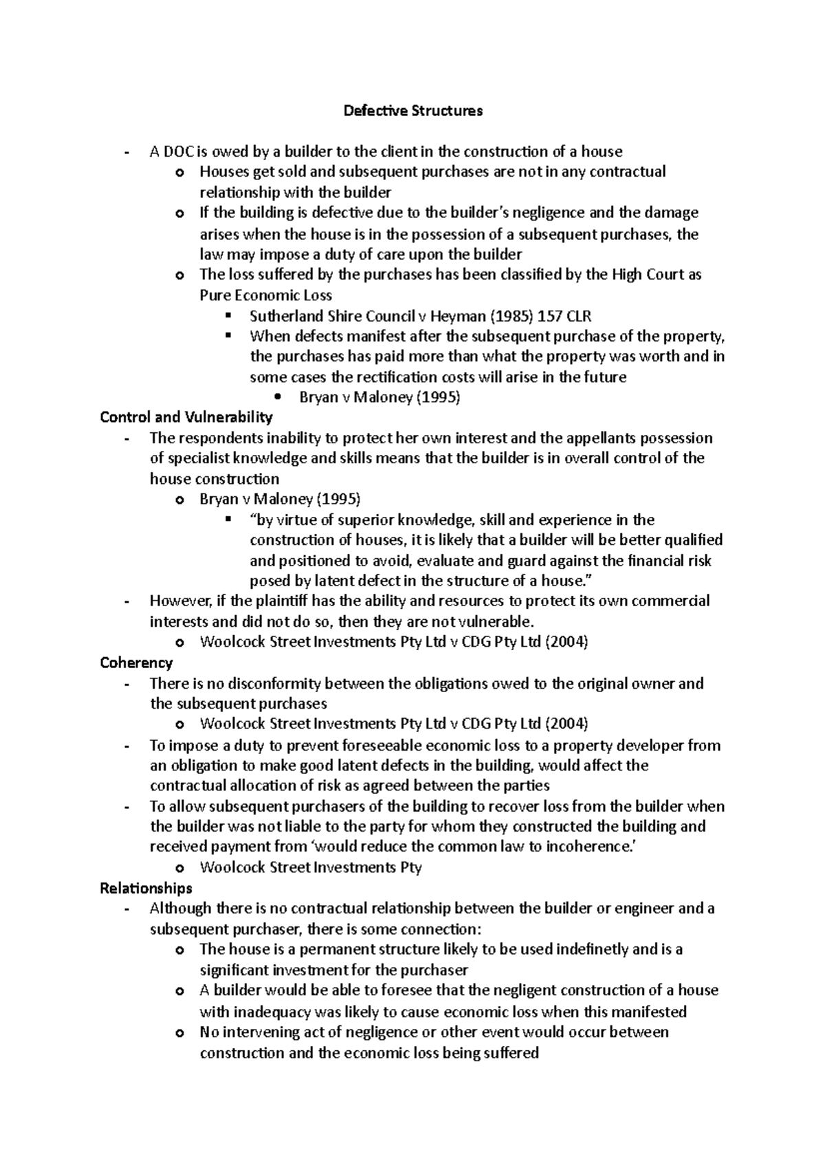 Defective Structures - 2022 Sem 2 Advanced Torts Law - Defective ...