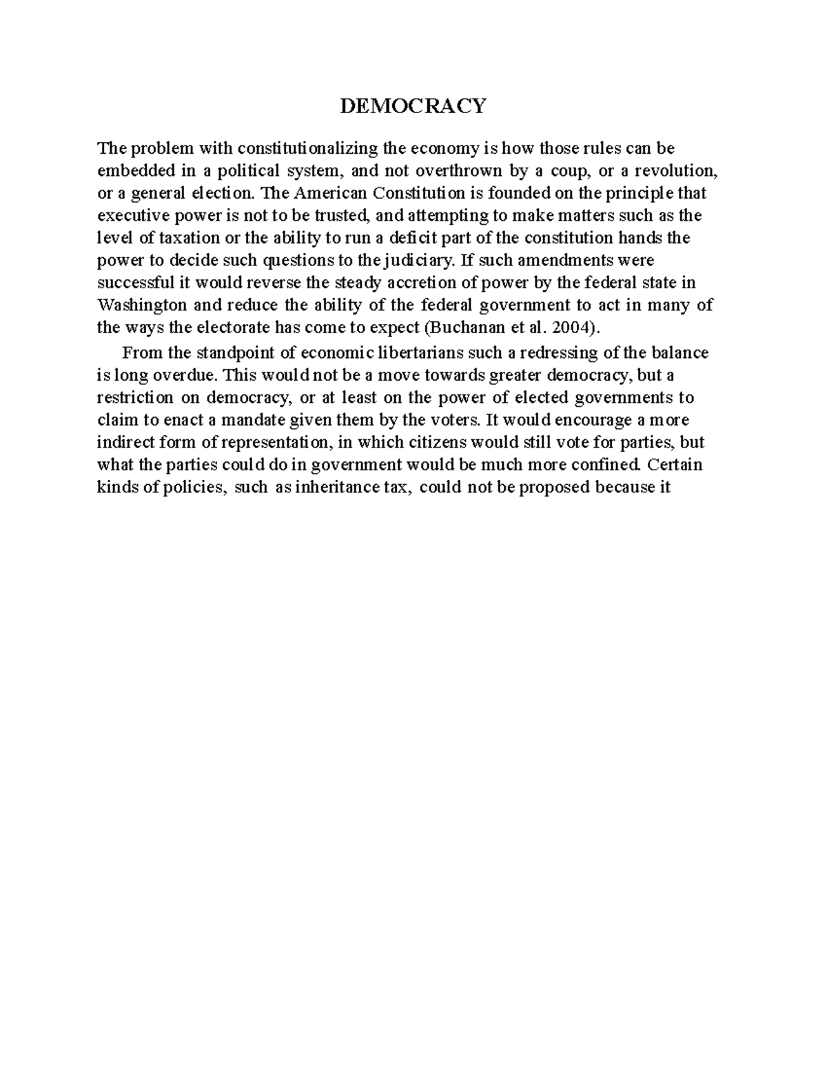 Democracy - DEMOCRACY The problem with constitutionalizing the economy ...