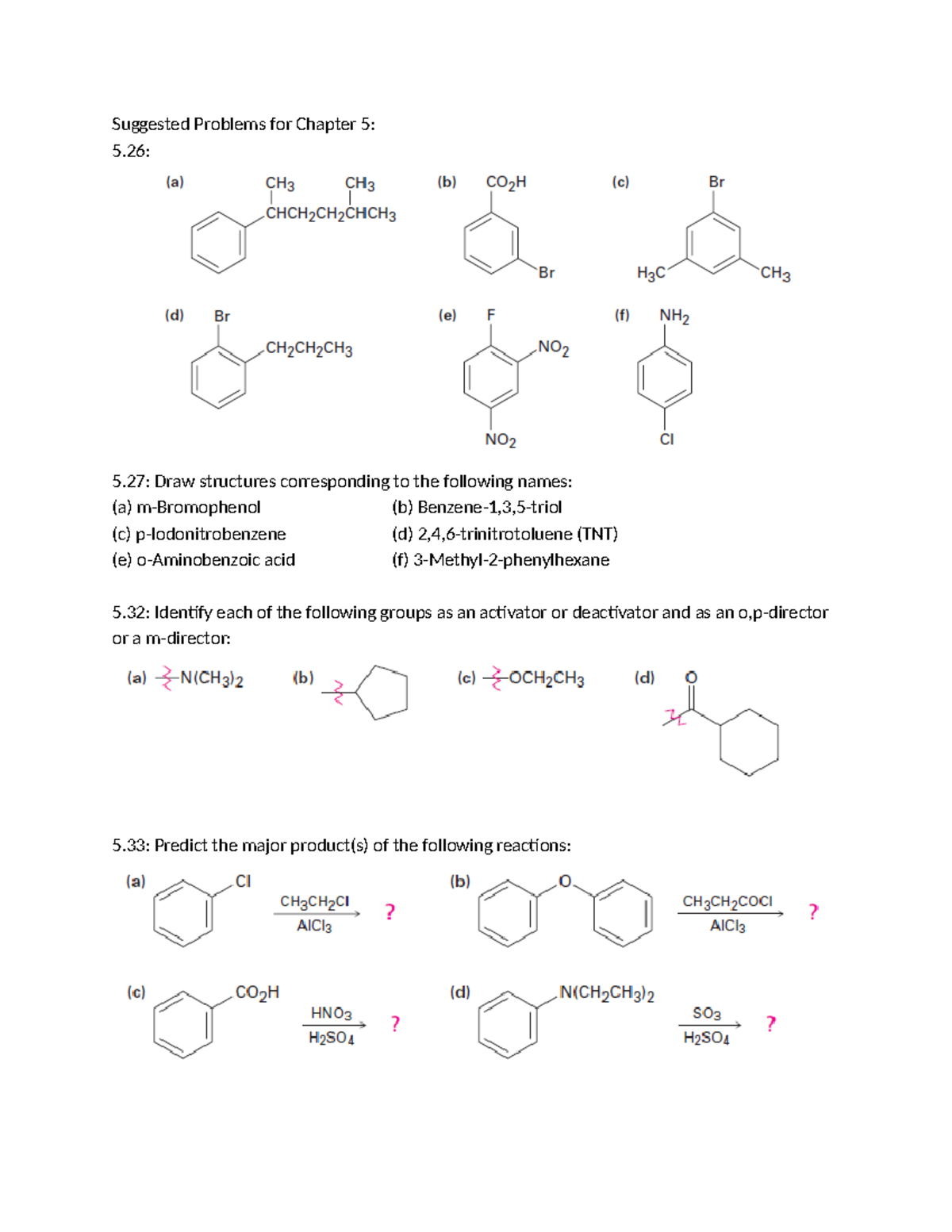 Chapter 5 Practice - Suggested Problems for Chapter 5: 5: 5: Draw ...