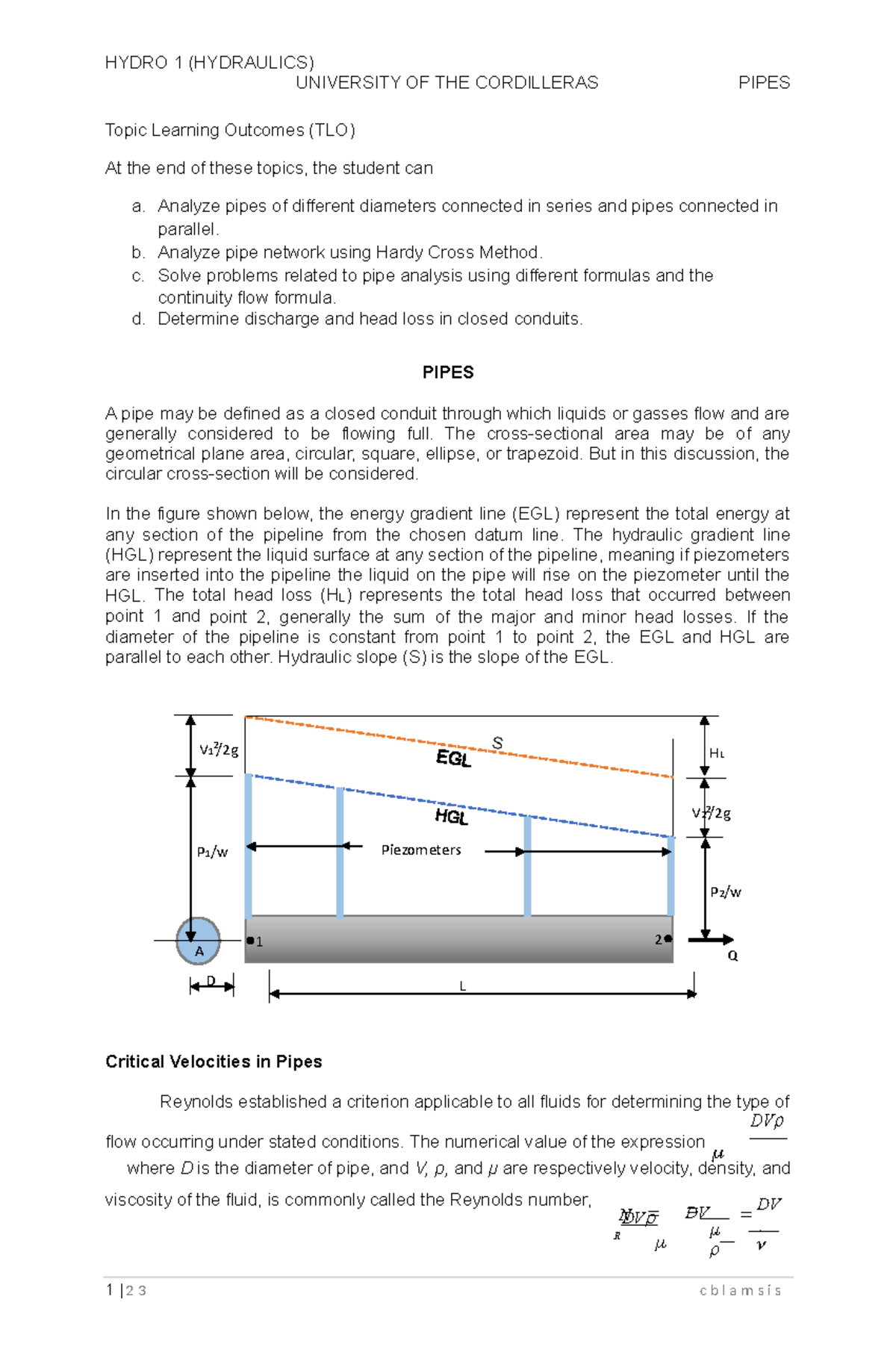 Hydro 1 - Fluid Flow in Pipes - Pipes in Series, Pipe in Parallel, and ...