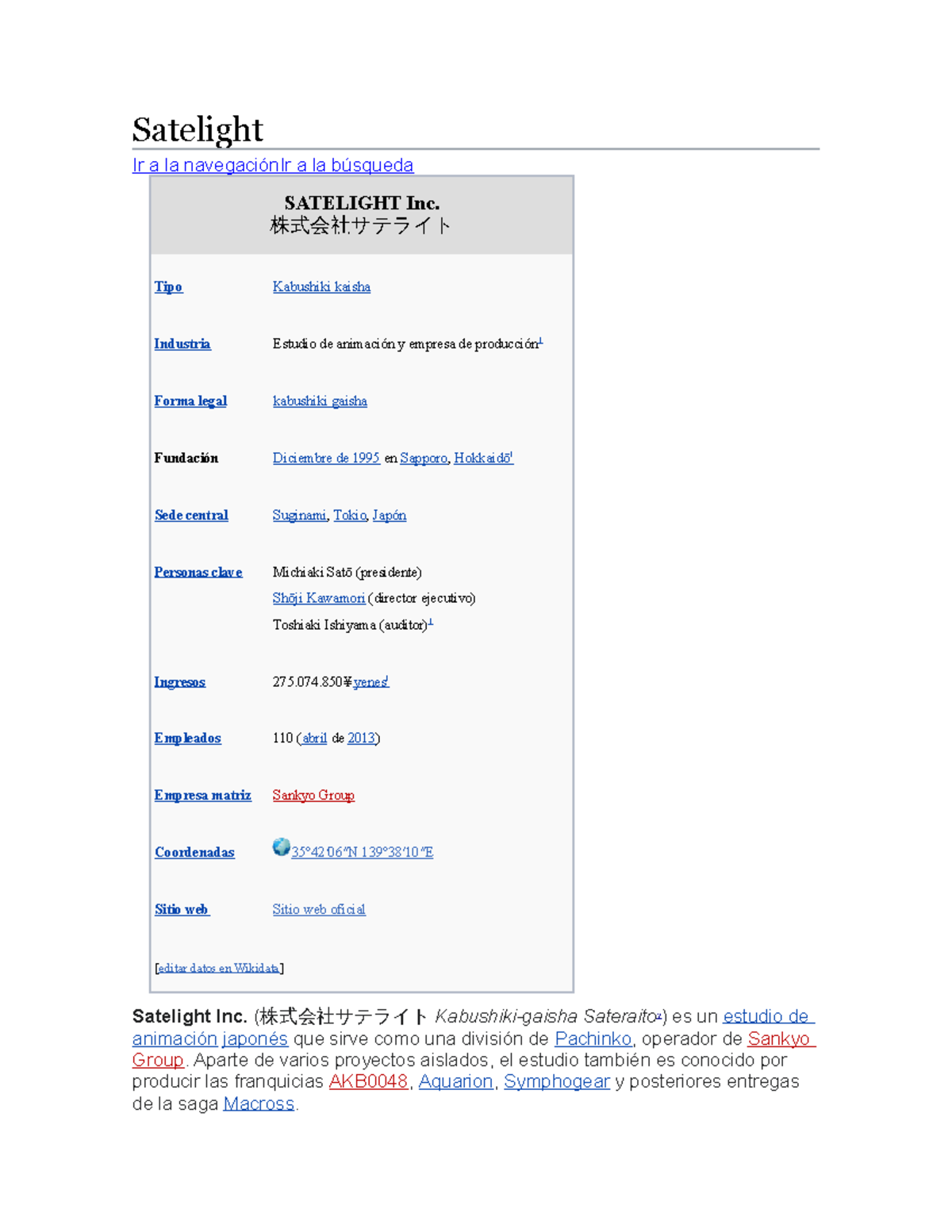 Satelight - studio anime - Satelight Ir a la navegaciónIr a la búsqueda ...