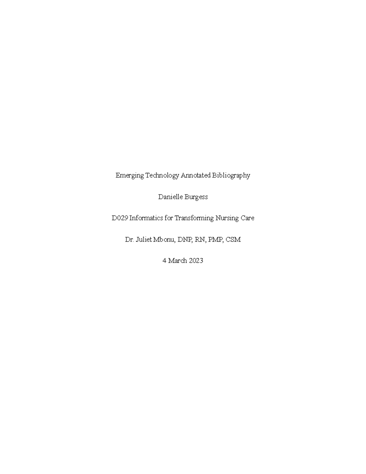 1b. Annotated Bibliography - Emerging Technology Annotated Bibliography ...