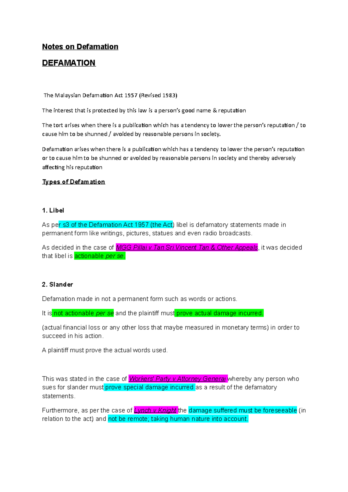 5. Defamation and Defenses - Tort II - Studocu
