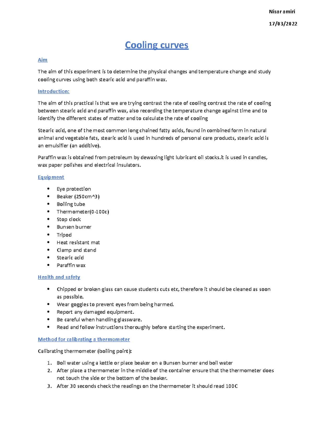 Stearic acid - Introduction: The aim of this practical is that we are ...
