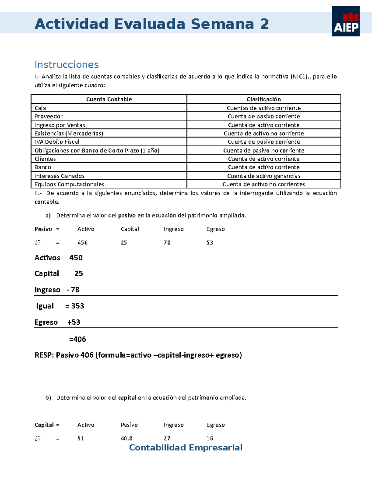 Actividad práctica evaluada semana 2A - Actividad Evaluada Semana 2 ...