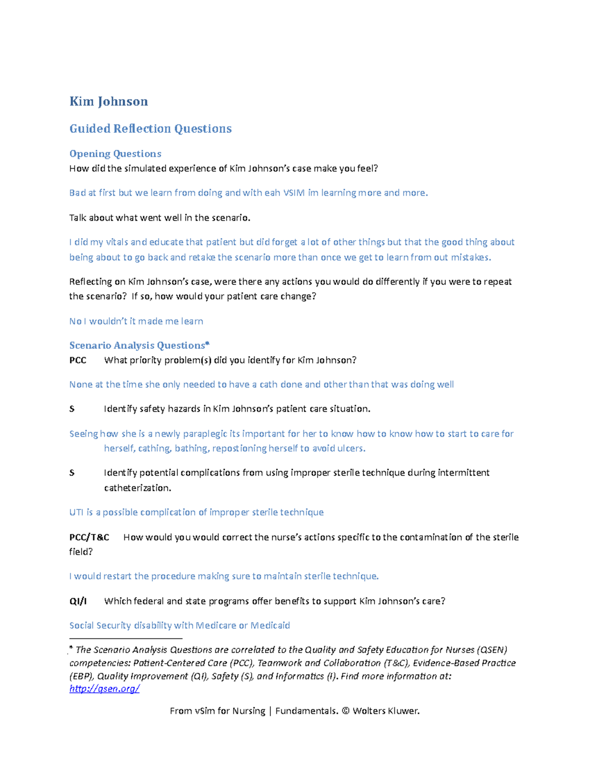 Fundamentals Case Kim Johnson GRQ - Kim Johnson Guided Reflection ...