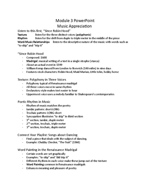 Module 1 - notes - The Elements of Music: A Brief Introduction Melody A ...