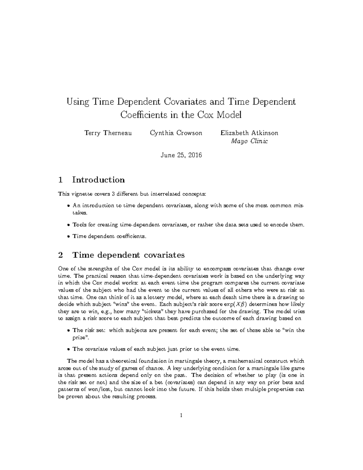 Using Time Dependent Covariates And Time Dependent Coefficients In The