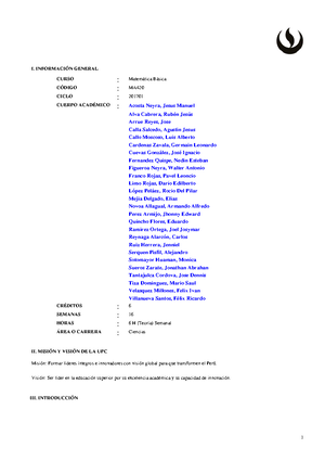 Matematica Basica - MA420 - UPC - Studocu