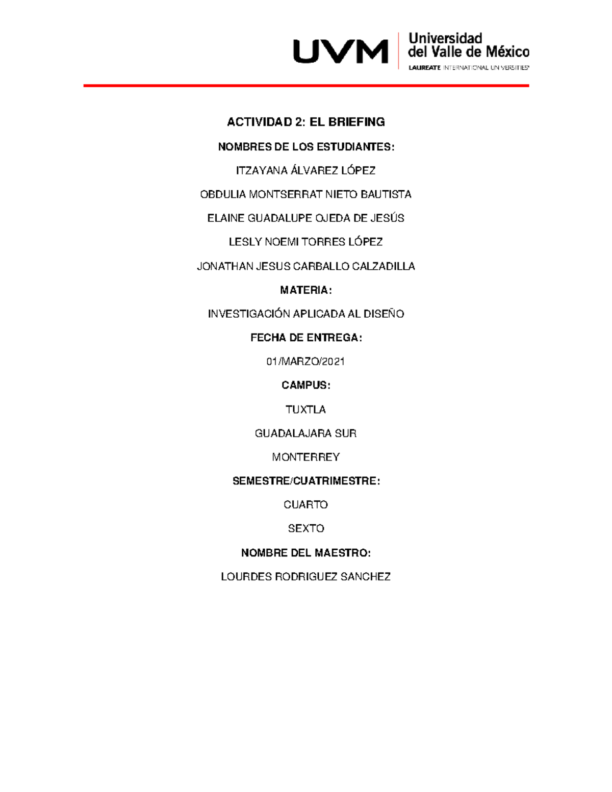 A#2 OMNB - En linea - ACTIVIDAD 2: EL BRIEFING NOMBRES DE LOS ...