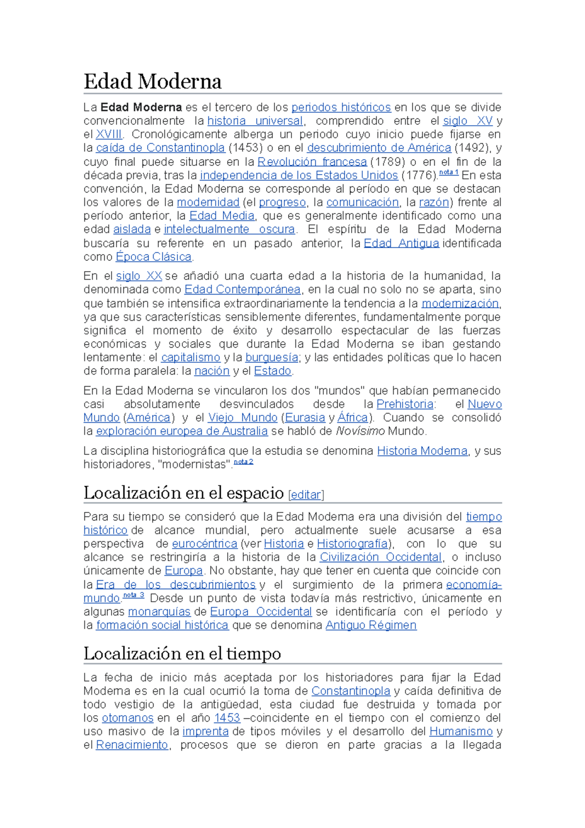 Edad Moderna - Cronológicamente alberga un periodo cuyo inicio puede ...
