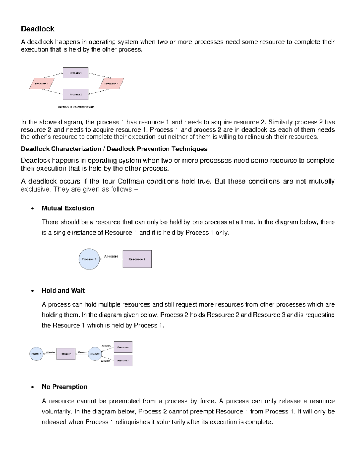 Deadlock - practice - Deadlock A deadlock happens in operating system ...