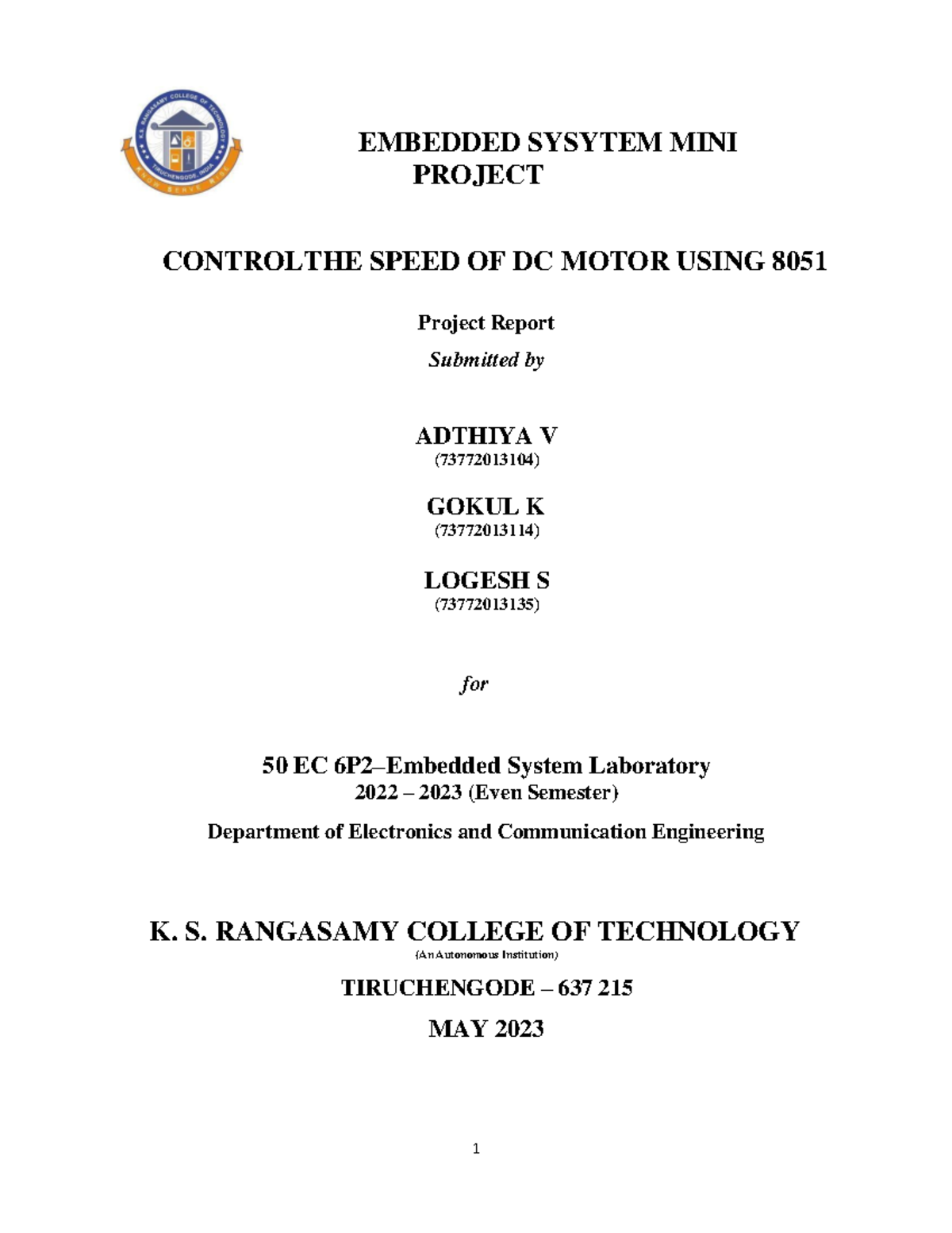 Emb mini project 1 - 8051 Microcontroller: The 8051 microcontroller ...