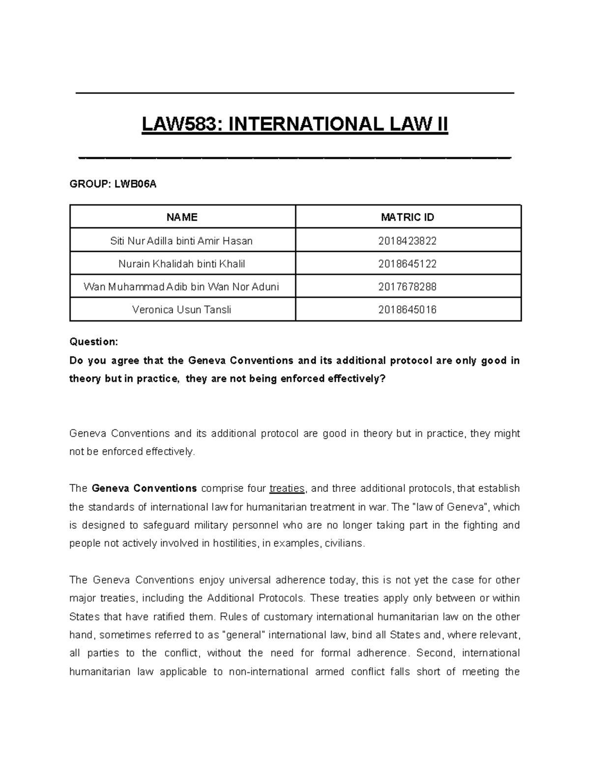 Tutorial LAW583 IL Week 8