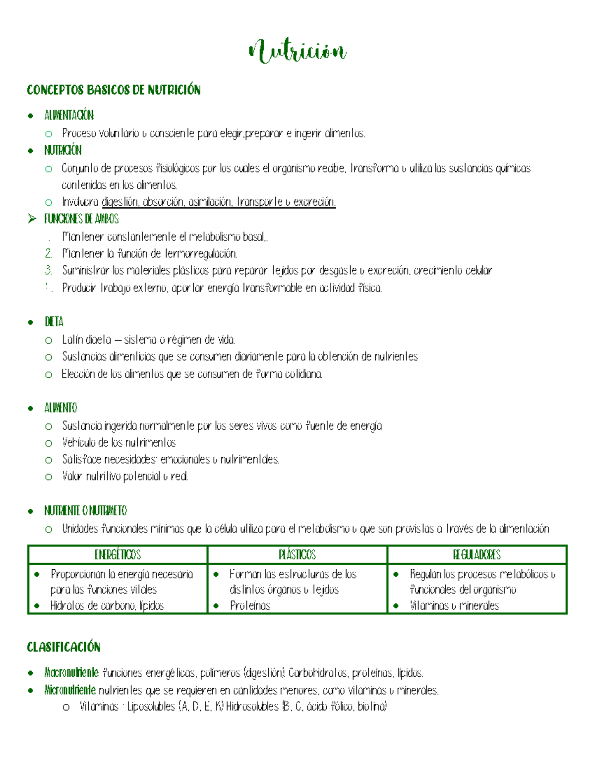Nutrición guía - NutriciÛn CONCEPTOS BASICOS DE NUTRICI”N ALIMENTACI”N: o Proceso voluntario y ...