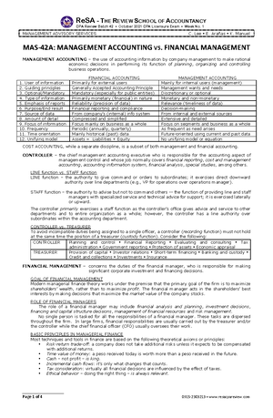 MAS 01 Management Accounting - Management Advisory Services MANAGEMENT ...