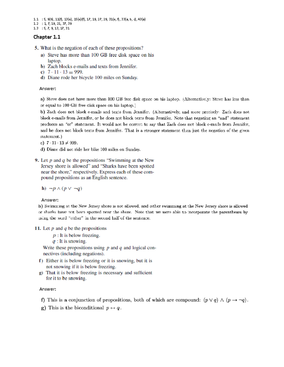 Exercises 1.1 - 1 - this are the home work tasks - Discrete Structures ...