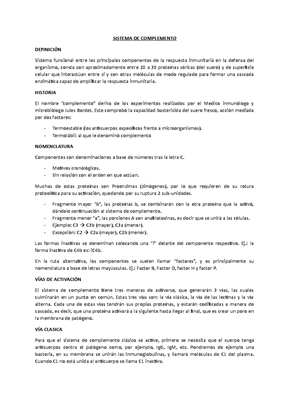 Sistema de Complemento EXPLICACIÓN - SISTEMA DE COMPLEMENTO DEFINICIÓN ...
