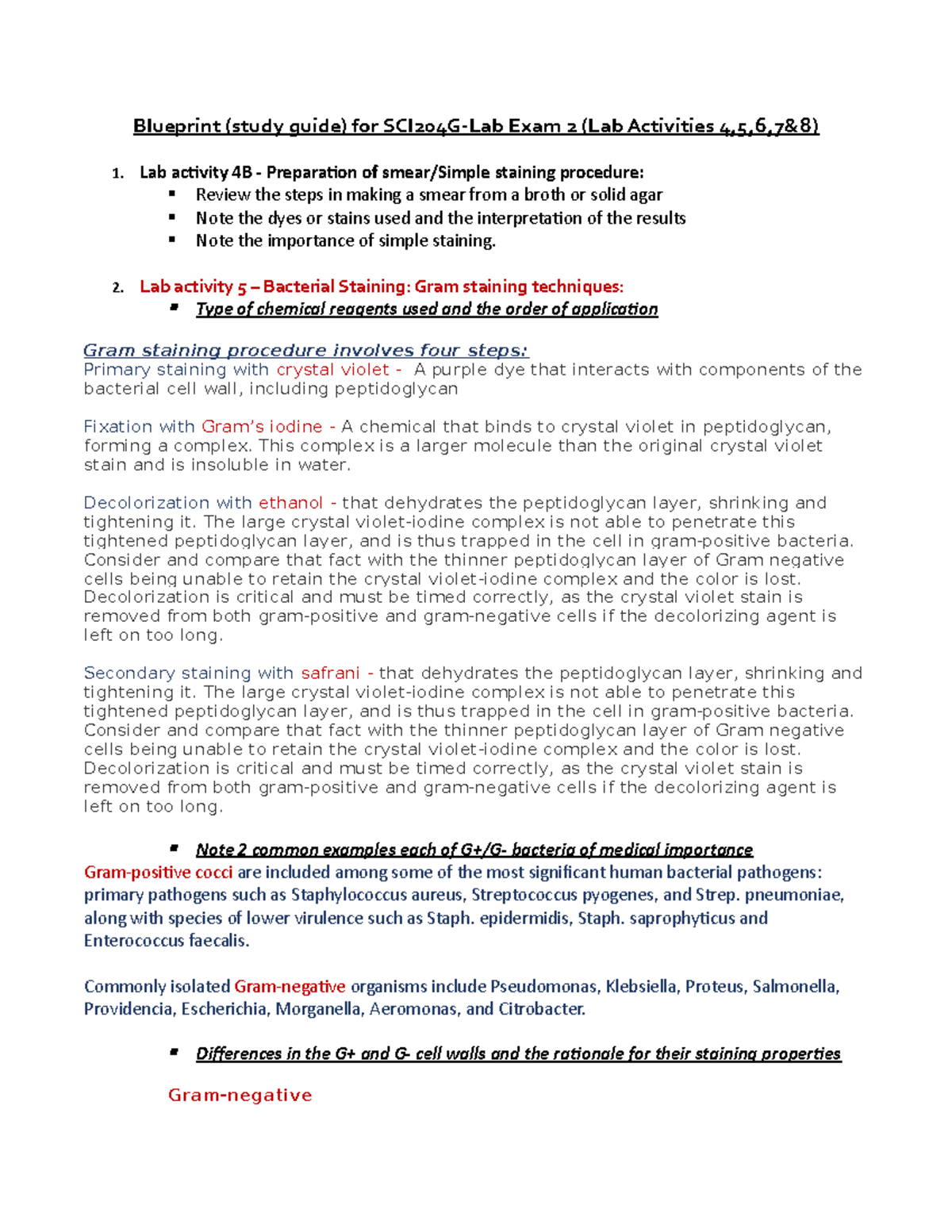 Blueprint (Study Guide Lab Exam 2) - Strong - Blueprint (study guide ...