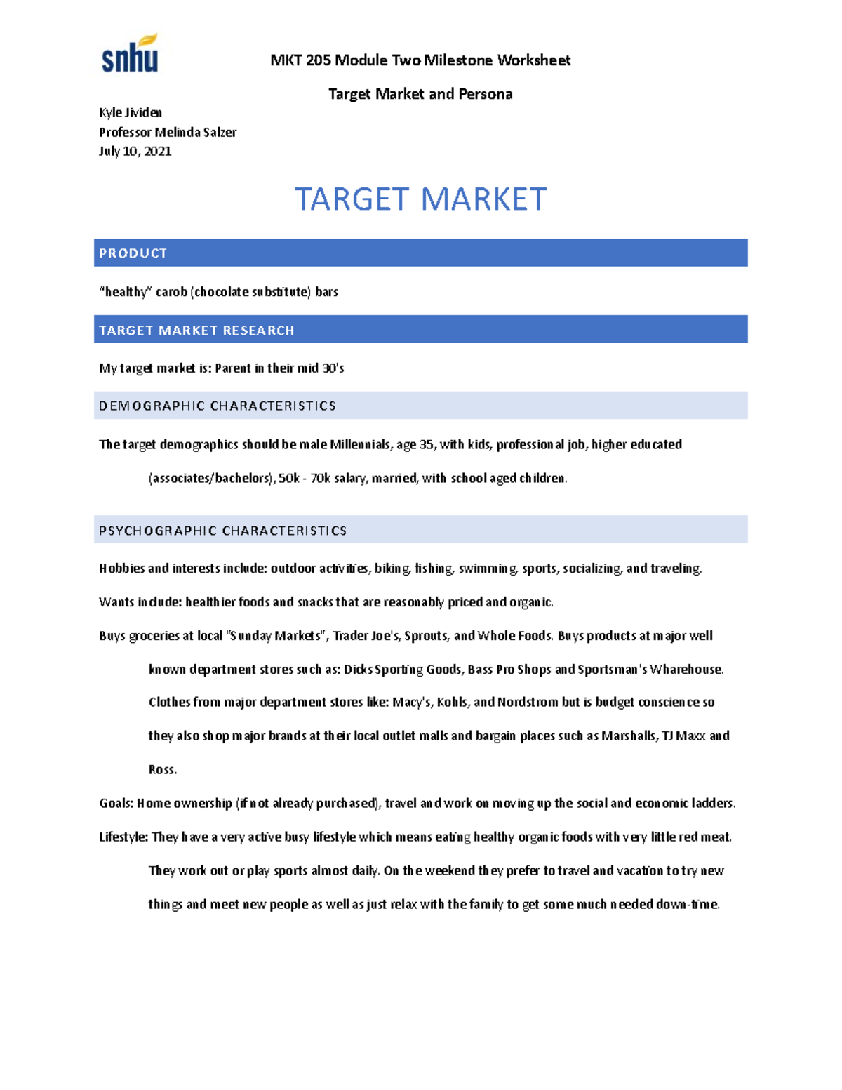 Applied Marketing Strategies MKT-205 Module 2 - MKT 205 Module Two ...