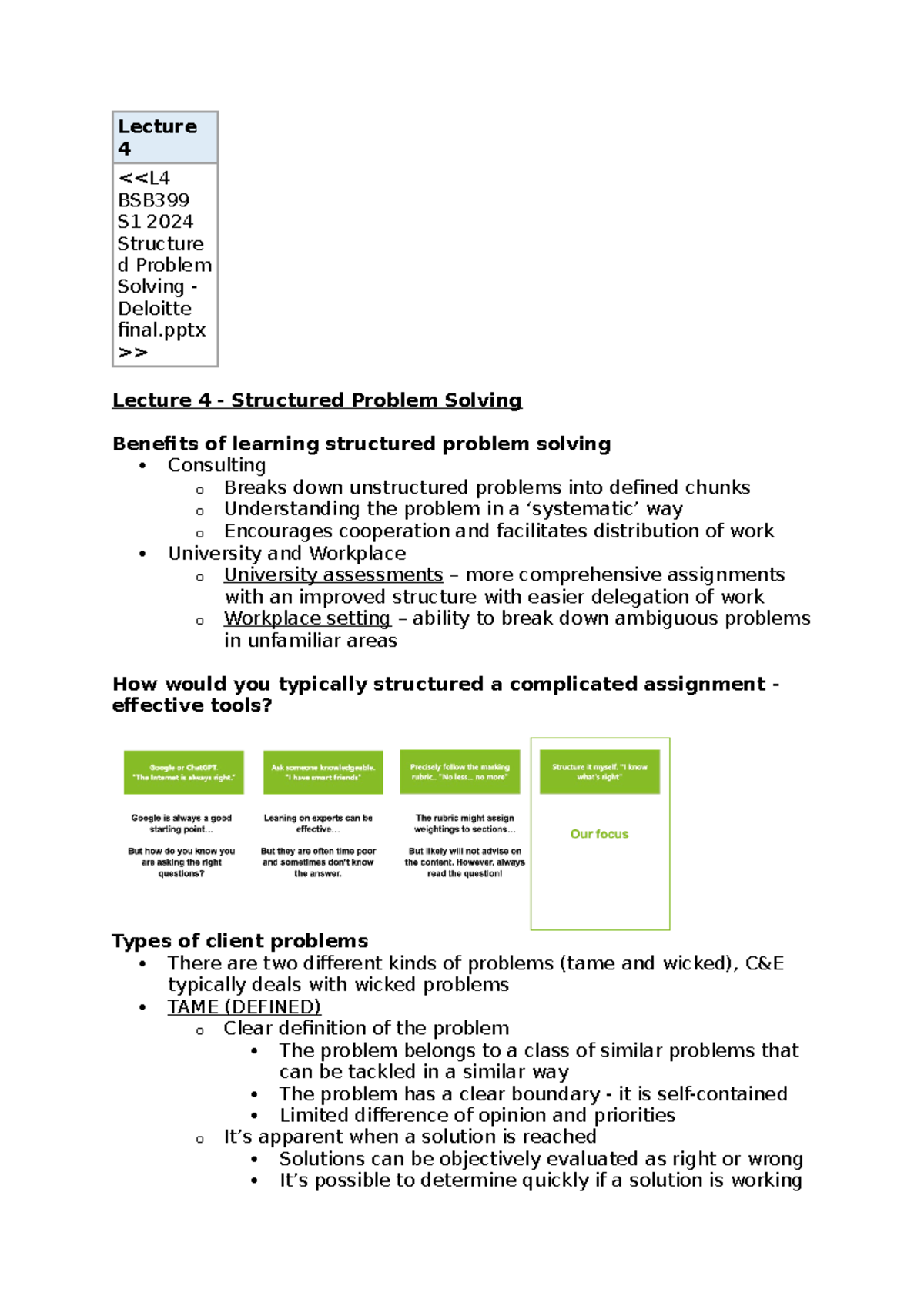 BSB399 - Lecture 4 - Lecture 4