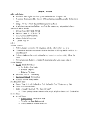 World religions Review - Chapter 2 Questions What are the three ...