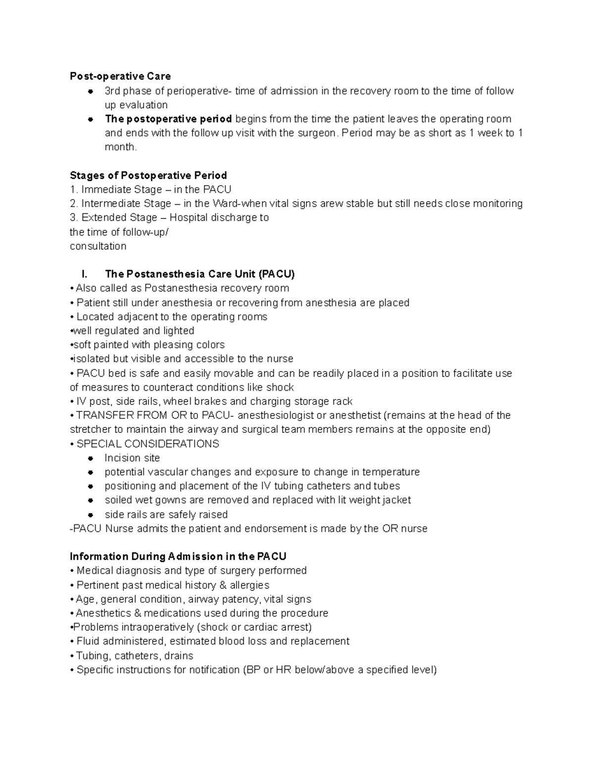 Post-operative Care - Post-operative Care - Post-operative Care 3rd ...