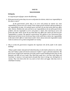 NSTP 1 UNIT 8 Module- Peace Education - UNIT VIII PEACE EDUCATION ...