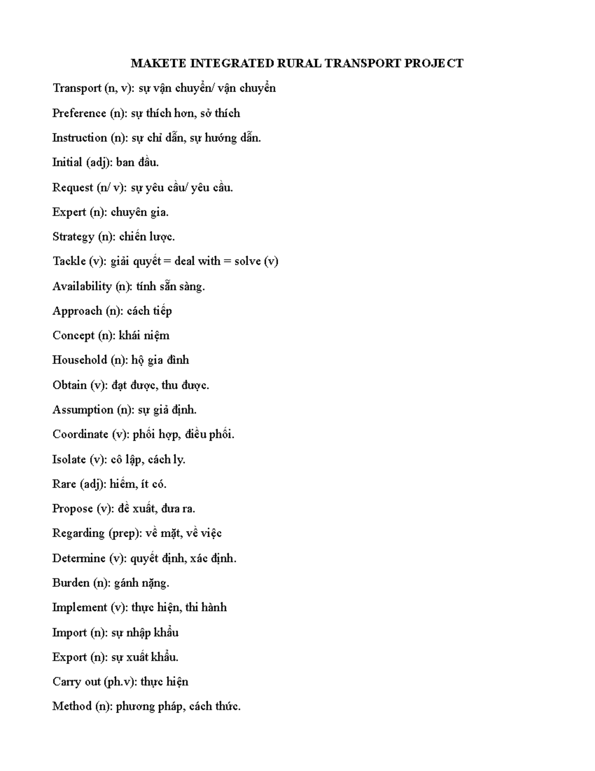 Makete Integrated Rural Transport Project - MAKETE INTEGRATED RURAL ...