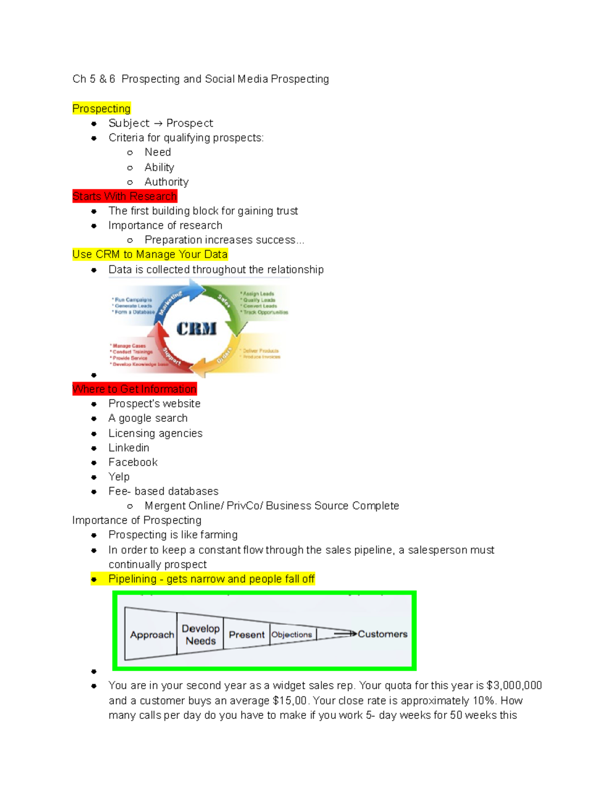 Ch 5 Prospecting - Lecture notes 5 - Ch 5 & 6 Prospecting and Social ...