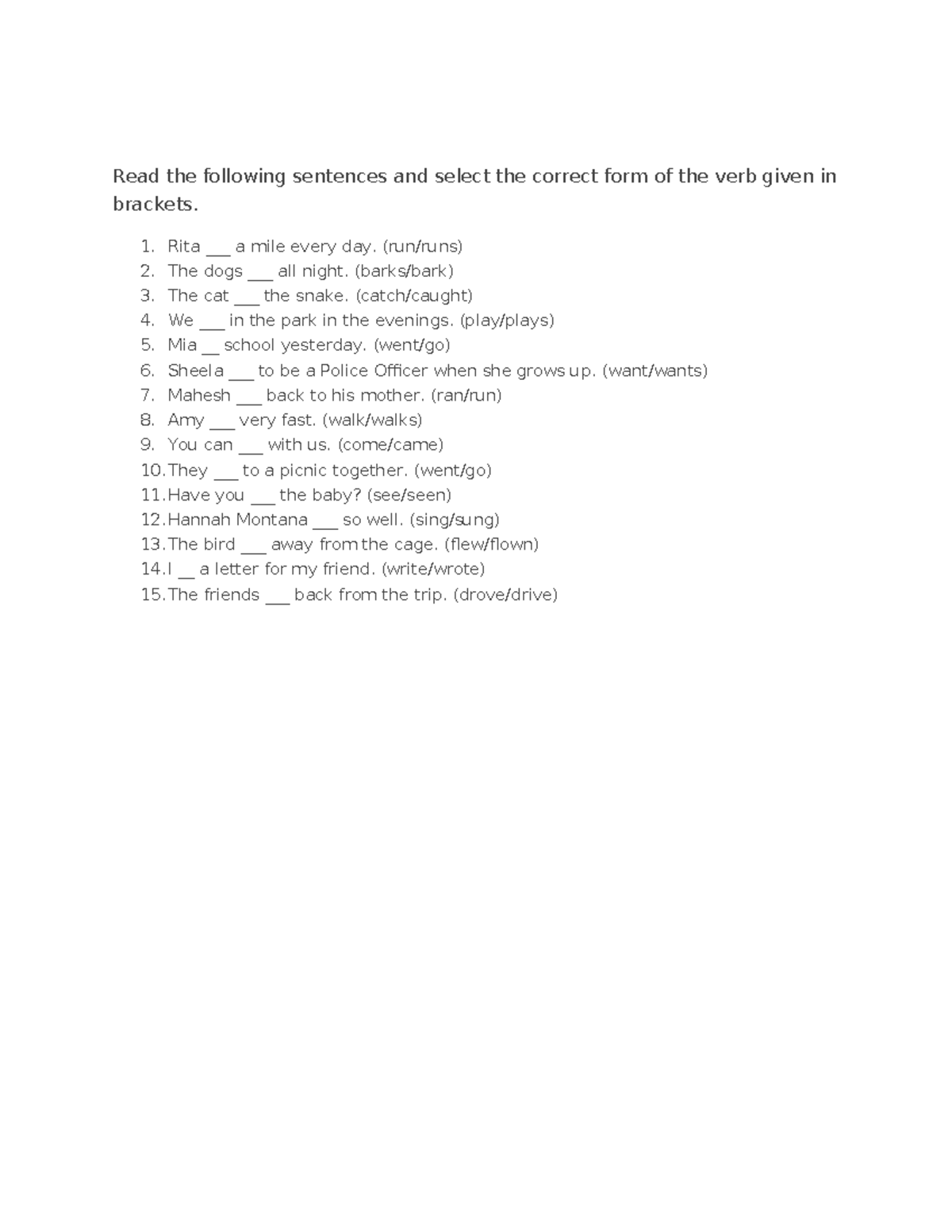 Septimo - excelente - Read the following sentences and select the ...