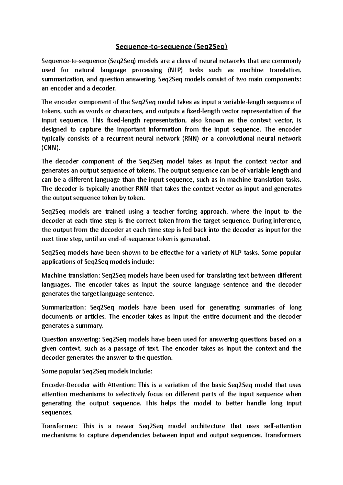 Sequence-to-sequence (Seq2Seq) - Sequence-to-sequence (Seq2Seq ...