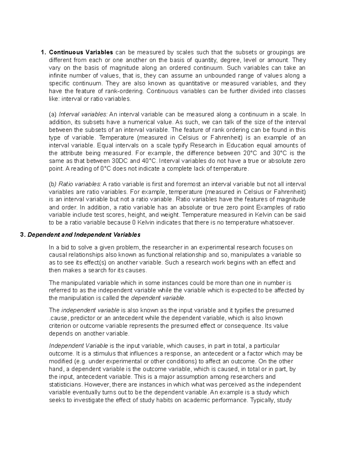 Research Method in PA. Module 2 - Continuous Variables can be measured ...