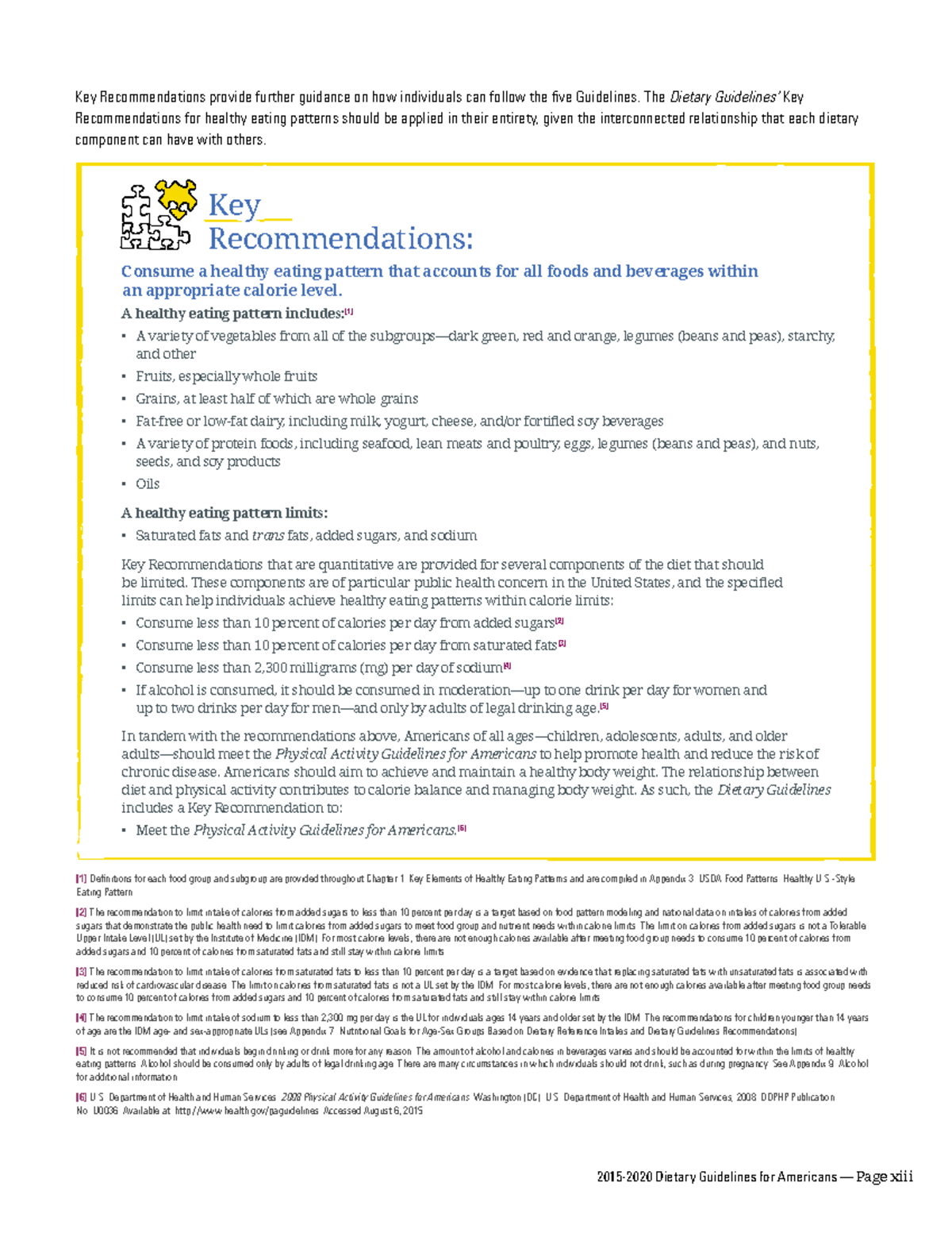 Dietary Guidelines 2015 Practice - Key Recommendations provide further ...