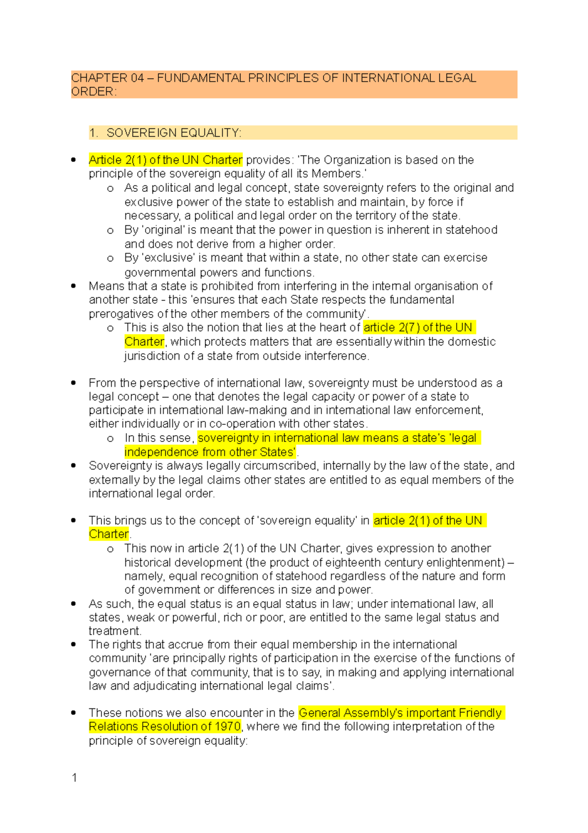 Ch 4 - Principles of Int Legal Order - CHAPTER 04 – FUNDAMENTAL ...