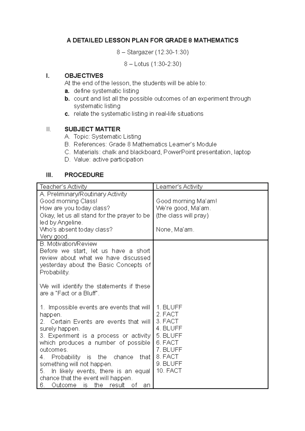 7 DLP Systematic Listing - A DETAILED LESSON PLAN FOR GRADE 8 ...