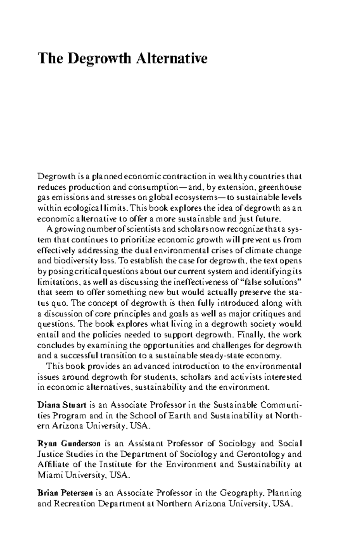 9781003019305 googlepreview - The Degrowth Alternative Degrowth is a ...