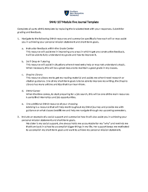 Week Seven Project - SNHU 107 Project Template Academic Success Plan ...