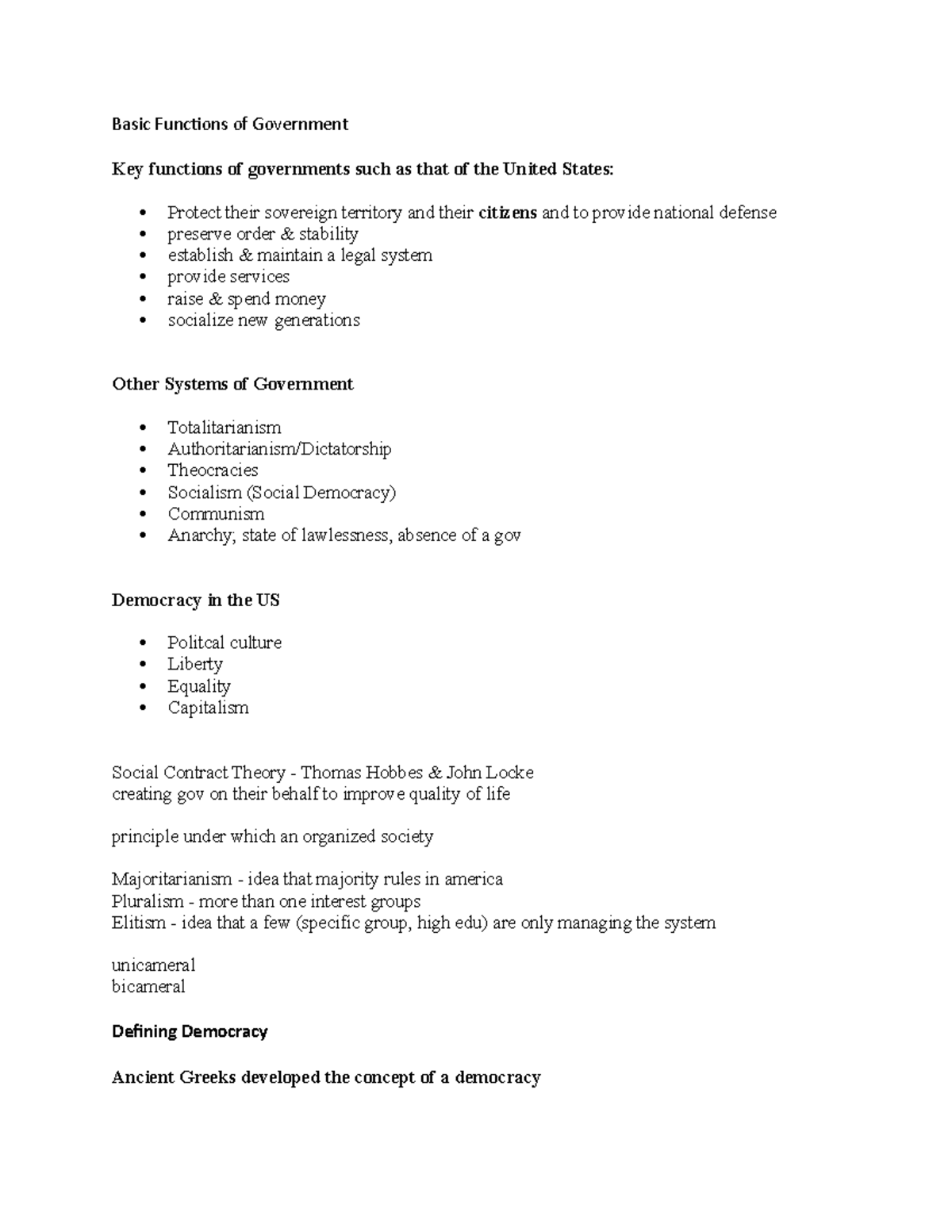 Basic Functions of Government - Studocu